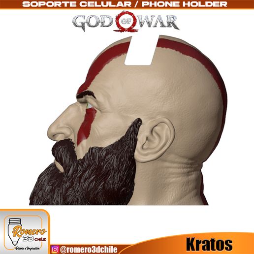STL file Soporte Celular Kratos God of War / Phone Holder 📞 ・3D print ...