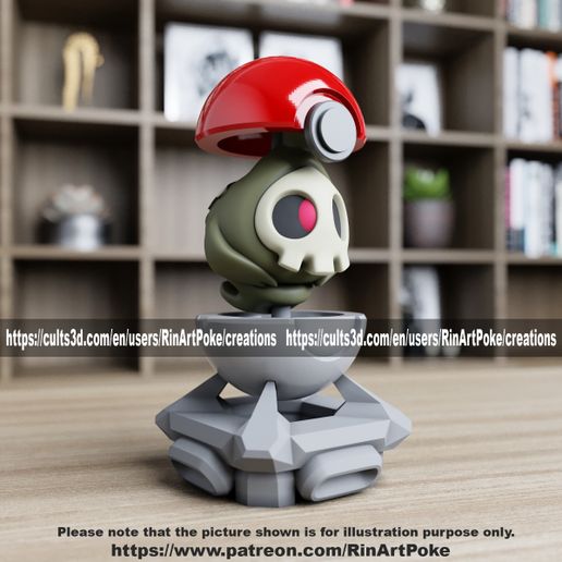 🐉 Duskull in the Pokeball from pokemon・ STL File for 3D printing・Cults