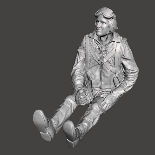 🧑‍ ️ WWII US NAVY pilot F4U, F6F Hellcat・ STL File for 3D printing・Cults