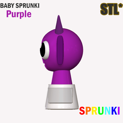 👶 STL Sprunki Incredibox Baby Purple Sprunki STL 3D Character Fanart ...