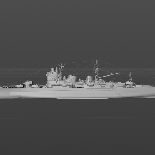 🚢 Digital model of the cruiser Myoko・ OBJ File for 3D printing・Cults