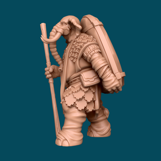 🐘 Seran, a loxodon druid - dnd miniature [presupported]・ STL File for ...