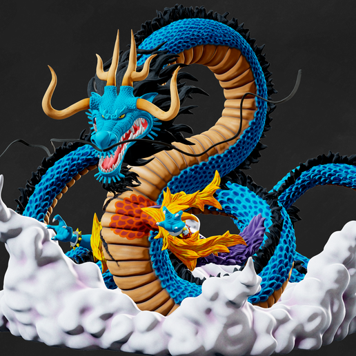 🐉 Kaido Dragon Figure・ STL File for 3D printing・Cults