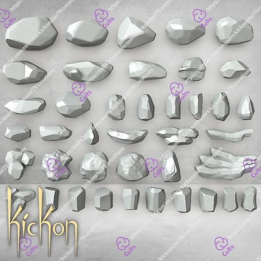 🗿 IMM 40 stones Kickon・ 3D File for 3D printing・Cults