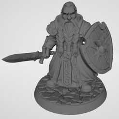 🎲 Dwarf - DnD and Pathfinder - Paladin with greatsword・Free 3D File for ...