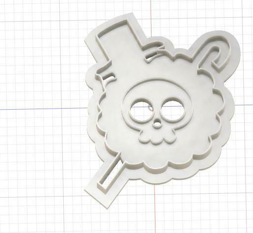 STL file 3D Model of One Piece Brook Jolly Roger Pirate Flag Cookie ...