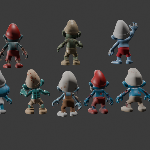 🧟 Zombie Smurf Pack・ STL File for 3D printing・Cults