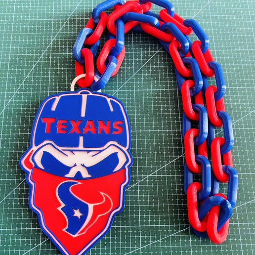 💀 HOUSTON TEXANS NFL SKULL CHAIN・ STL File for 3D printing・Cults