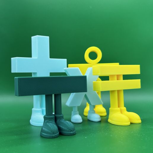 Math symbols with legs set of 5 - Cults3D 3D Model | 3Drop