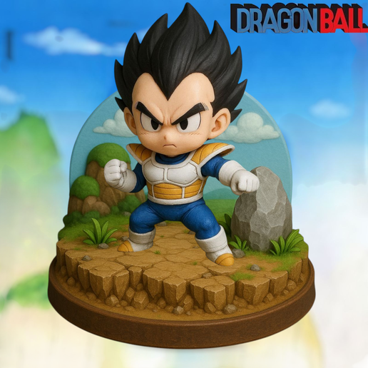 🐉 Dragon Ball - Vegeta Chibi・Archivo STL Gratis para Impresión 3D・Cults