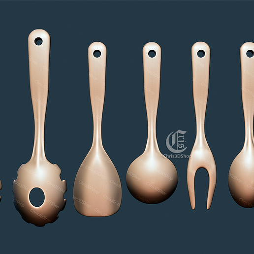 🔪 Kitchen Utensils 2 - Digital Files in STL format for CNC・ 3D File for ...