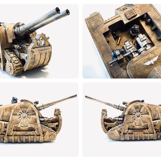 🧨 1/4" Scale Self-Propelled Artillery for Human Armies・3D Print・Cults