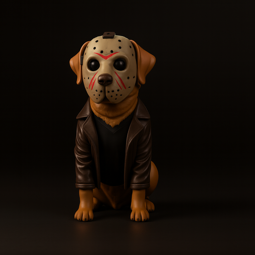 🐕 Dog Figurine with Jason Mask – Funny Horror Movie Inspired ...