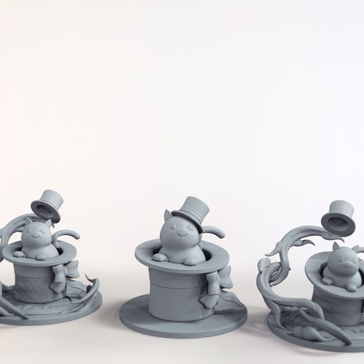 🎩 Lyney's hat cat fanart figurine・ 3D File for ・Cults