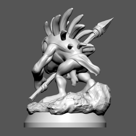 🆓 Spearman Murloc Miniature・ STL File for 3D printing・Cults