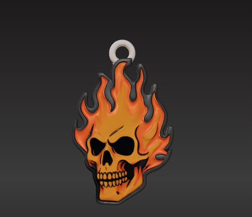 🔥 Flame Skull Keychain・Free STL File for 3D printing・Cults