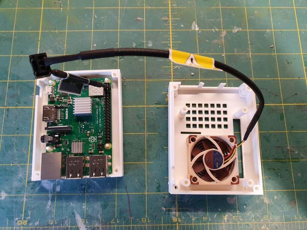 Download Free Stl File Raspberry Pi 3b Case With Space For 40x10 5v Fan Noctua Nf A4x10 • 3d 