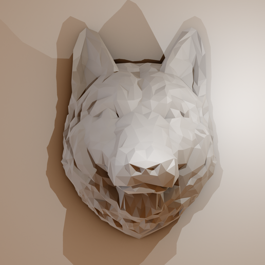 STL file husky head wall mount low poly stl 🐕 ・3D print design to ...