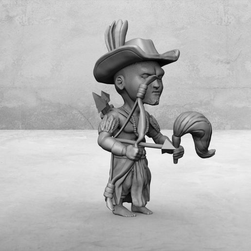 STL file Oxossi Cute Orixa 🗿 (OBJ)・3D printable model to download・Cults