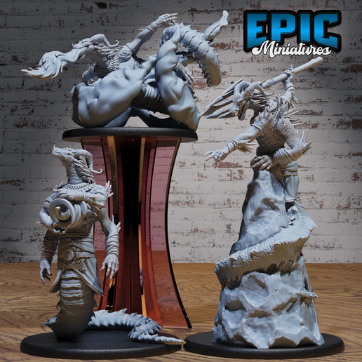 3D file Naga Sorcerer Set ‧ DnD Miniature ‧ Tabletop Miniatures ...