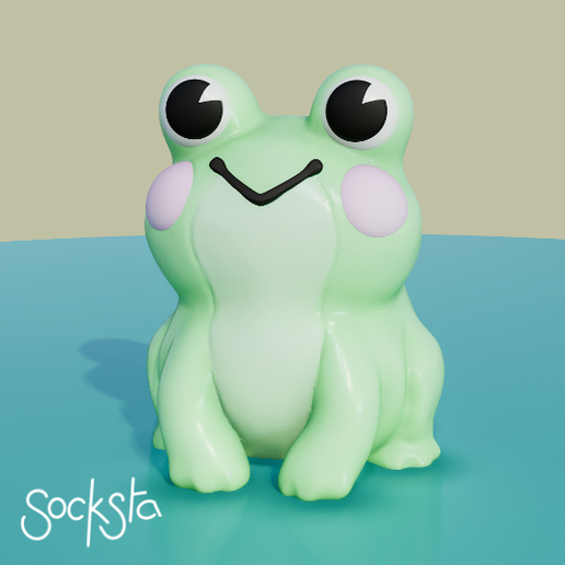 STL file Cute Happy Frog 🐸 ・3D printer design to download・Cults