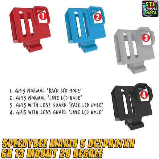🛸 Speedybee Mario 5 DC/PRO/XH GOPRO HERO 13 Compact 2024 MOUNT 20 ...