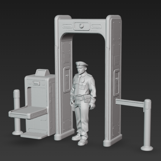 🆓 FREE - SECURITY SCANNER GATE - Sci-Fi Checkpoint Arch - STL + OBJ (4K ...