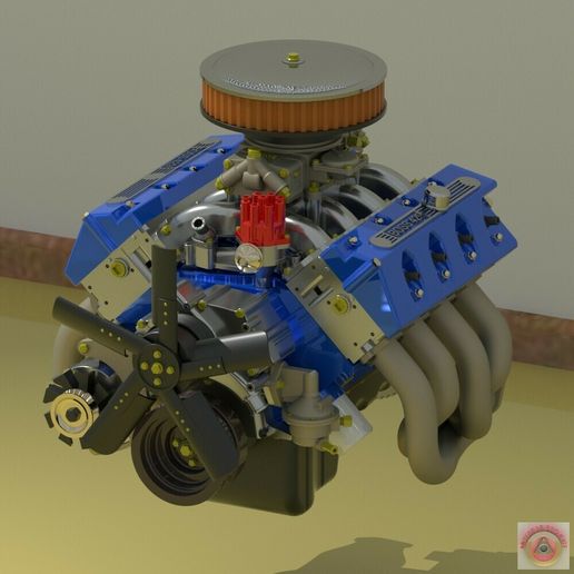 🚙 FORD MUSTANG BOSS 429 - ENGINE・ STL File for 3D printing・Cults