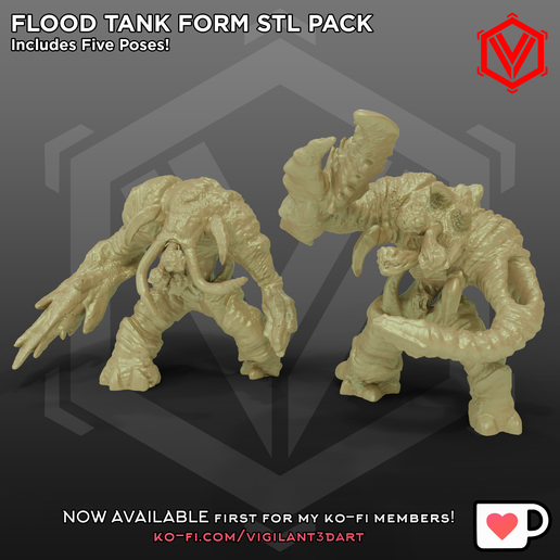 🪖 Zombified TANK FORM - 30MM STL PACK・ 3D File for 3D printing・Cults