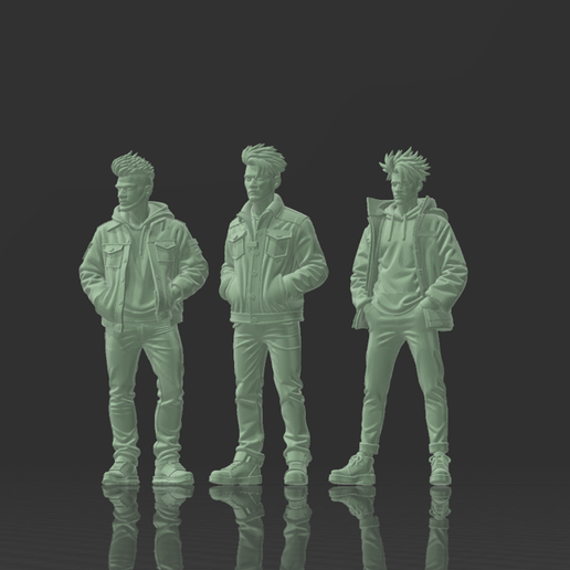 ♂️ Set Punks Vol. 1 - 3 Male Punk Figures 1/64 Scale | 3 Male Punk ...