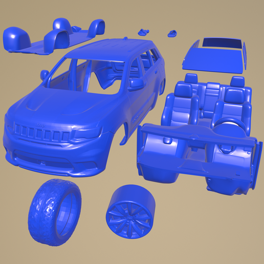 🚗 Jeep Grand Cherokee Trackhawk 2018 Printable Car In Separate Parts ...