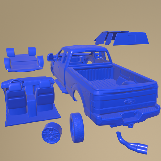 🚙 Ford F-250 Super Duty 2015 PRINTABLE CAR IN SEPARATE PARTS・ STL File ...