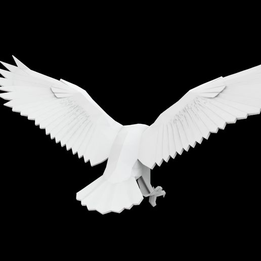 🦅 Low Poly Flying Eagle 3D Print Model・ STL File for 3D printing・Cults