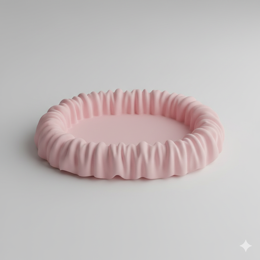 🪞 Round Draped Tray STL 3D Printable Organizer Model Resin Mold Design ...