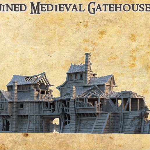 STL file Ruined Medieval Gatehouse 28 mm Tabletop Terrain 🎲 ・Model to ...