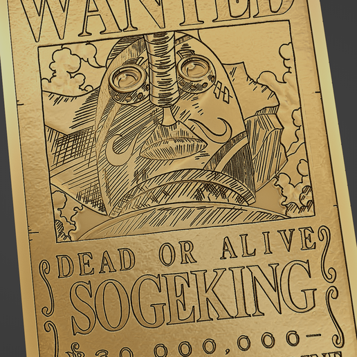 STL file sogeking wanted poster - one piece 💬 ・Model to download and 3D ...