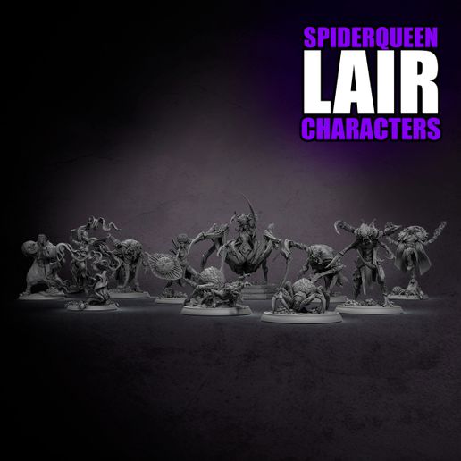 🕷️ Spider Queen Lair - Characters Set・ 3D File for 3D printing・Cults