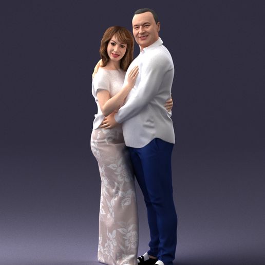 3D file 000093 Happy Couple 1120 🧑‍🤝‍🧑 ・3D print design to download・Cults