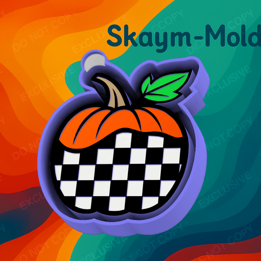 🎃 Checker dip Pumpkin – Freshie, Keychain, Resin & Candle Mold・ STL ...