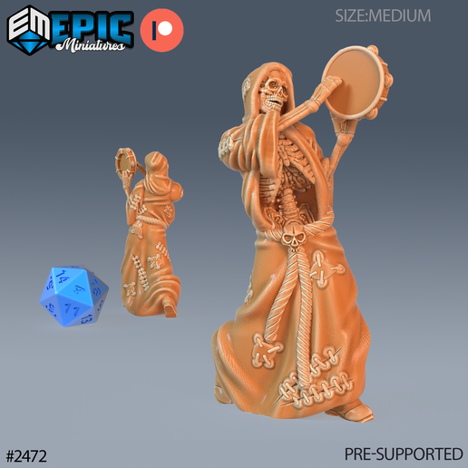 3D-Datei Skelett Musiker Tamburin ‧ DnD Miniatur ‧ Tabletop Miniaturen ...