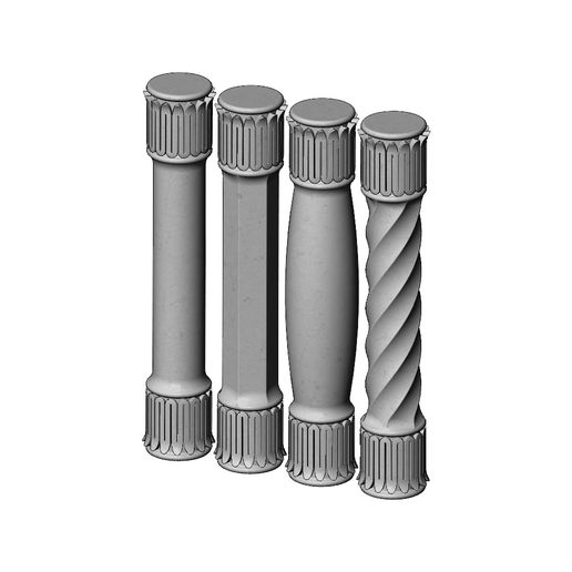 📜 Rounded leaf scroll moroccan arabic miniature pillar columns 3D print ...