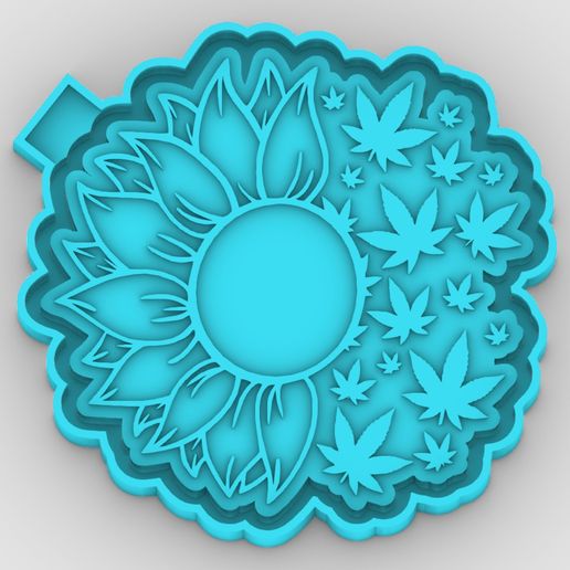 STL file sunflower marijuana - happiness - freshie mold - STL for ...