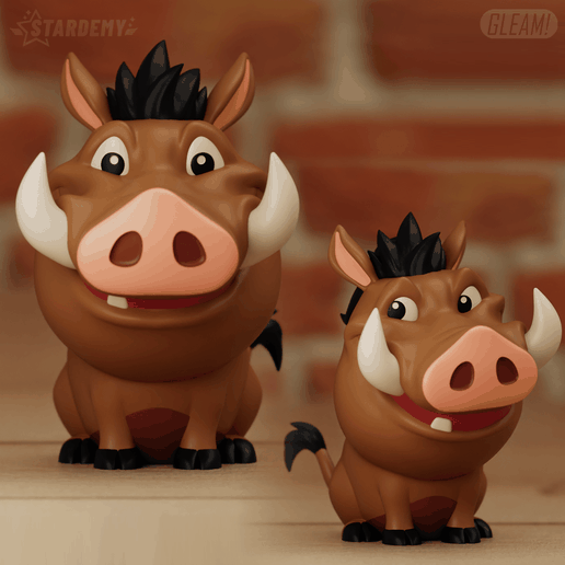 🦁 Pumba Chibi 2 models Lion King Fanart・ 3D File for 3D printing・Cults