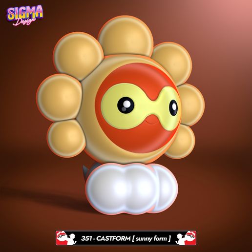 3D file 351 castform sunny form 🐉 ・Design to download and 3D print・Cults