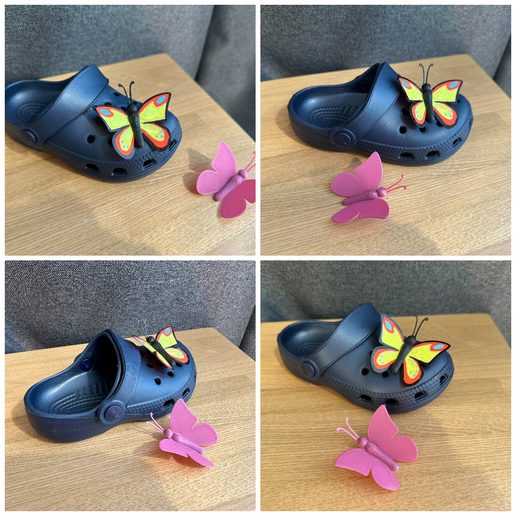 🦋 Butterfly shoe charm・Free STL File for 3D printing・Cults