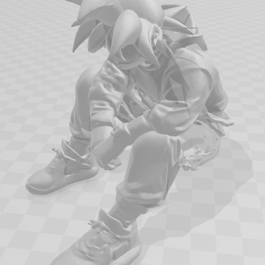 🗿 Goku urban style seated・ STL File for 3D printing・Cults
