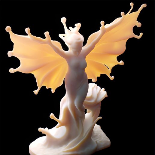 🧚 Elegant Fantasy Fairy Statue with Flowing Wings 3D print STL model ...