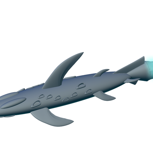 🎲 Sharkon Class 3 Destroyer Rocketship・Free STL File for 3D printing・Cults
