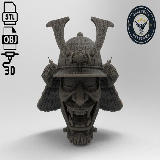 🗡️ Samurai Mask 3D Print Model・ 3D File for 3D printing・Cults