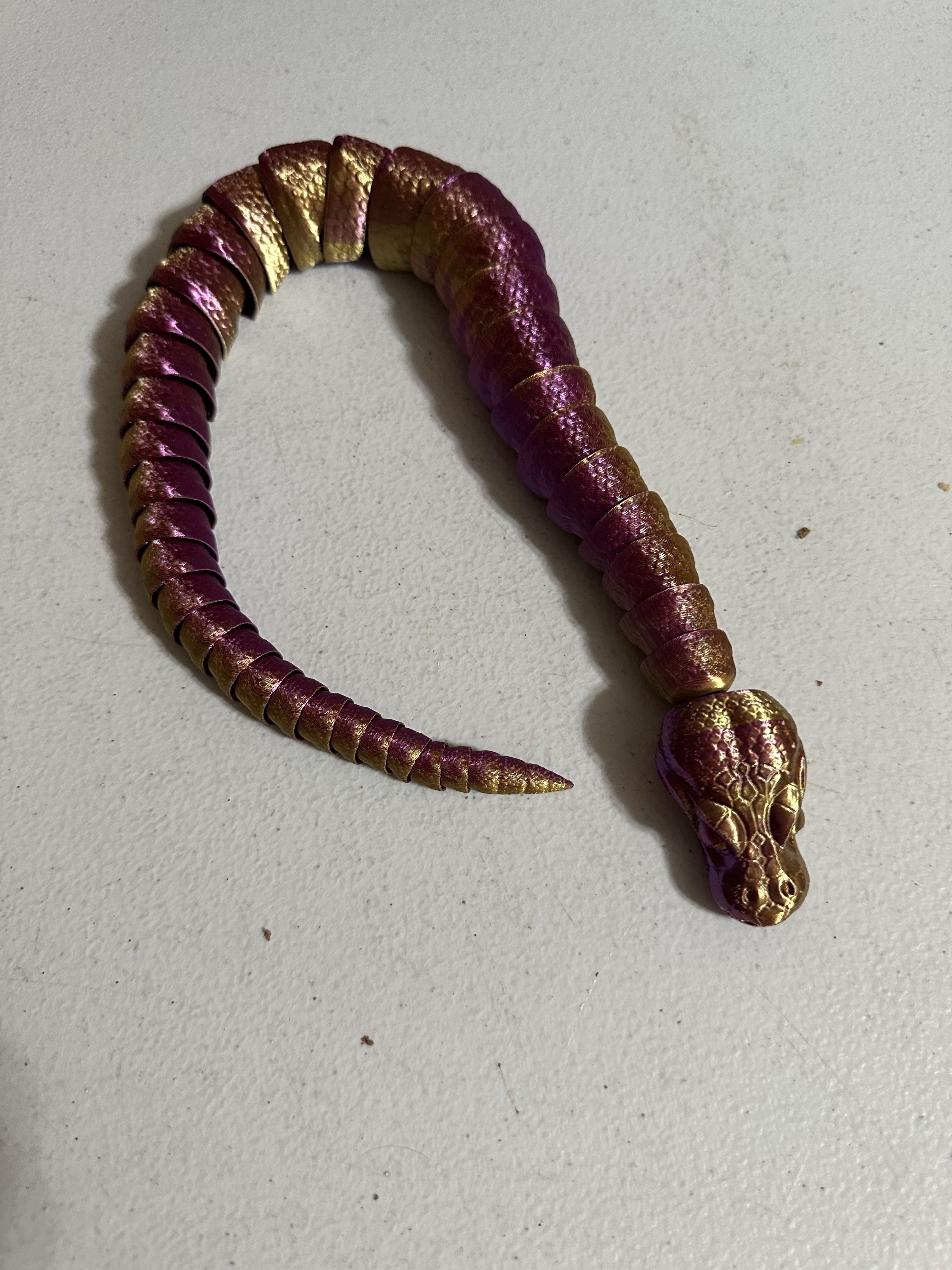 3D printable Ball Python Snake articulated toy, print-in-place body ...